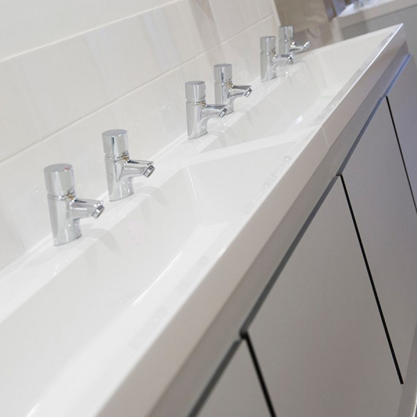 Solid Surface Wash Trough 1800mm For Cabinet or Underframe Mounting